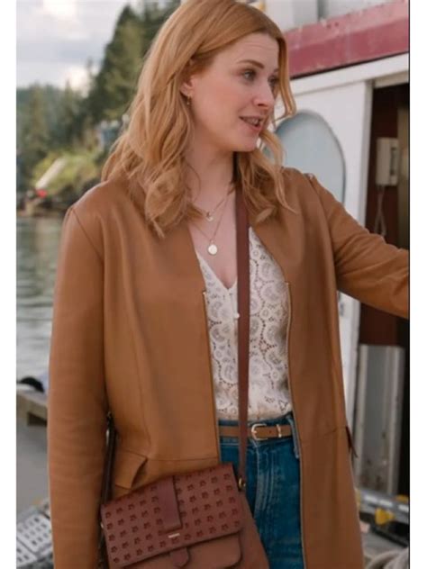 Virgin River S06 Alexandra Breckenridge Brown Leather Coat