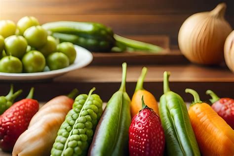 Premium Ai Image A Plate Of Vegetables And A Plate Of Vegetables