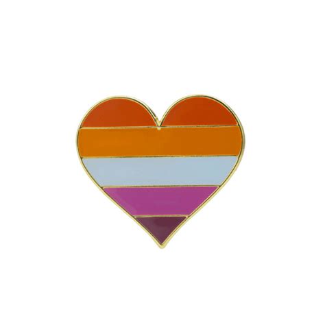 Lesbian Pride Heart Enamel Pin Pridemode Pride Mode