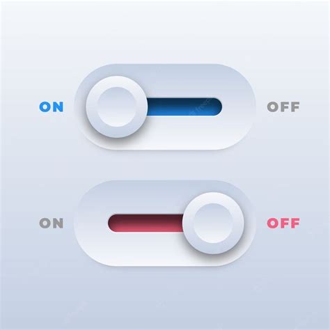 Realistic On Off Toggle Switch Buttons