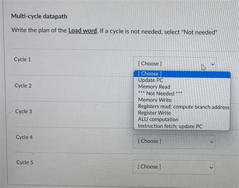 Solved Multi Cycle Datapath Write The Plan Of The Load Word