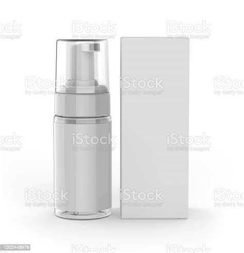 종이 라벨과 포장 종이 상자빈 화장품 펌프 플라스틱 용기 3d 렌더링 그림입니다 0명에 대한 스톡 사진 및 기타 이미지 0명 검은색 공란 Istock