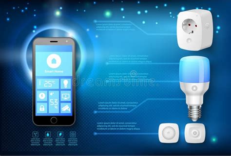 Electricity Smart Home Realistic Infographic Banner Internet Of Things Technology And