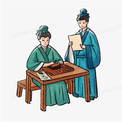 一组古风水墨四大发明套图合集之活字印刷术PNG图片素材下载 古风PNG 熊猫办公