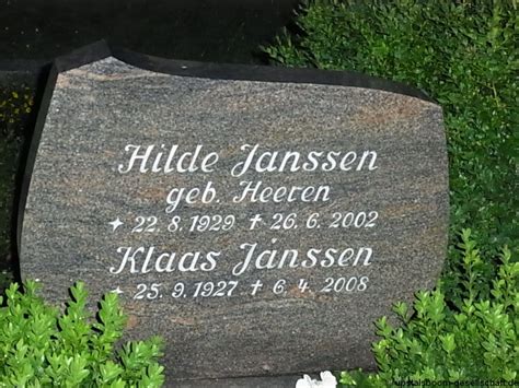 Grab Von Hilde Janssen Geb Heeren 22081929 26062002 Friedhof