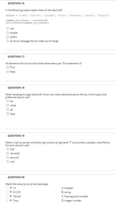 Solved Question 16 In The Following Code Snippet What Will