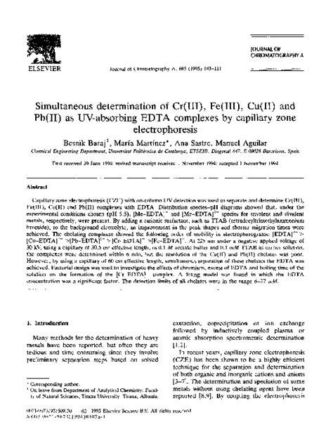 Pdf Simultaneous Determination Of Cr Iii Fe Iii Cu Ii And Pb Ii As Uv Absorbing Edta