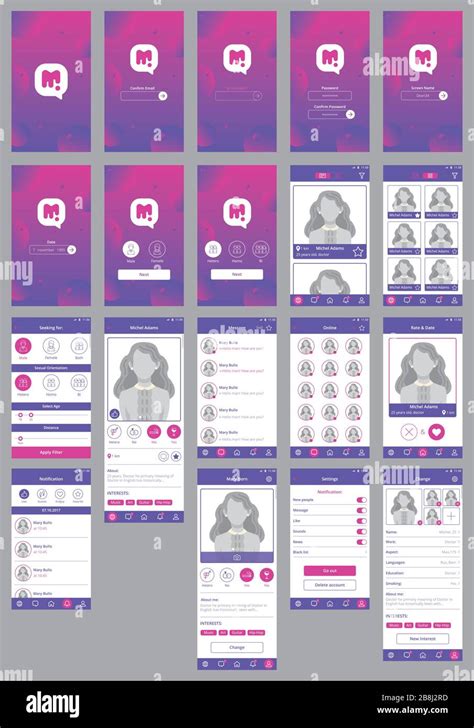 Love App Ui Design Mobile User Interface Stock Vector Image Art Alamy