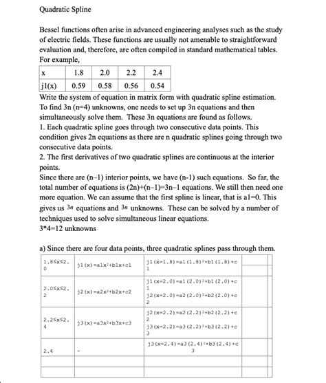 Quadratic Spline 056 Bessel Functions Often Arise In