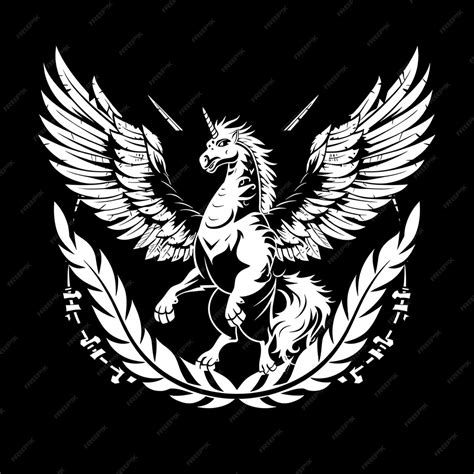 Premium Photo Legendary Hippogriff Alliance Heraldry Logo Featuring A