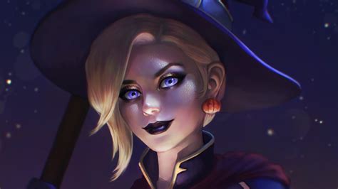 Overwatch Mercy Halloween Skin Wallpaper