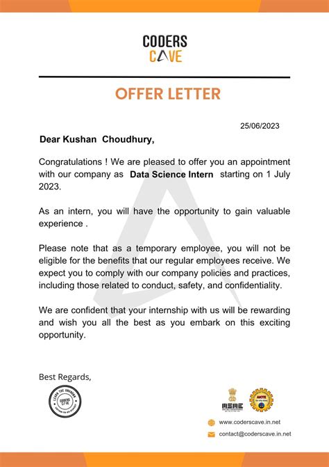 Kushan Choudhury On Linkedin Coderscave Internship