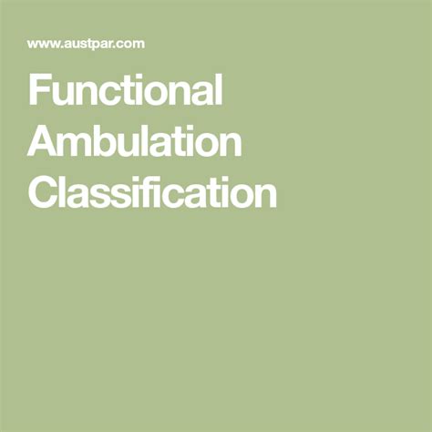 Functional Ambulation Classification