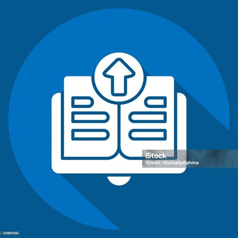 아이콘 업로드 책 학습 기호와 관련이 있습니다 긴 그림자 스타일 심플한 디자인 일러스트레이션 개발에 대한 스톡 벡터 아트 및 기타 이미지 Istock