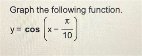 Solved Graph the following function y cos x π Chegg com