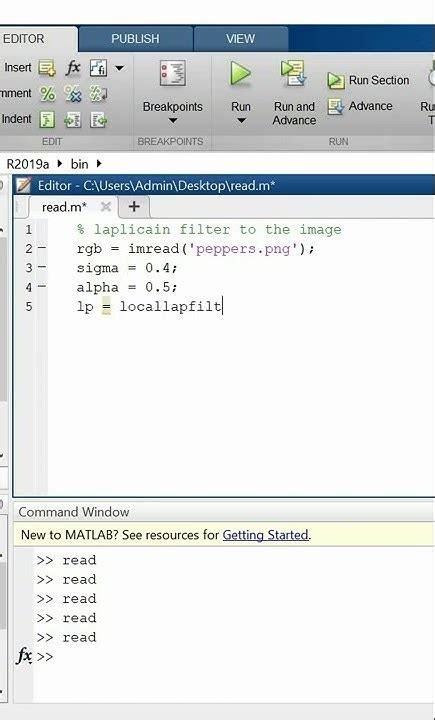 laplacian filter in matlab youtube
