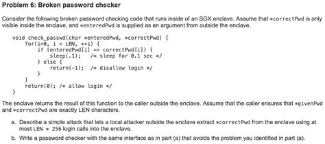Solved Problem 6 Broken Password Checker Consider The