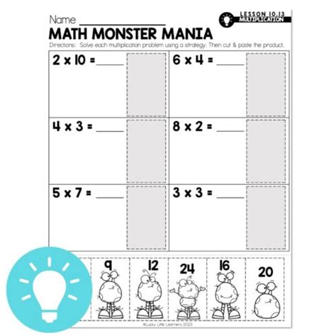 Lucky To Learn Math Lesson 1013 Multiplication Review Mini Lesson Math Monster Mania