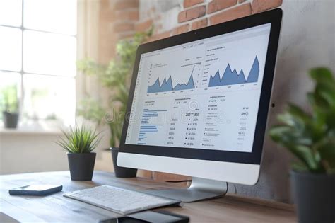 Futuristic Digital Marketing Dashboard On Laptop For Business Strategy Planning Stock