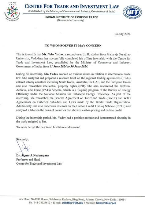 Neha Yadav On Linkedin Internship International Cases