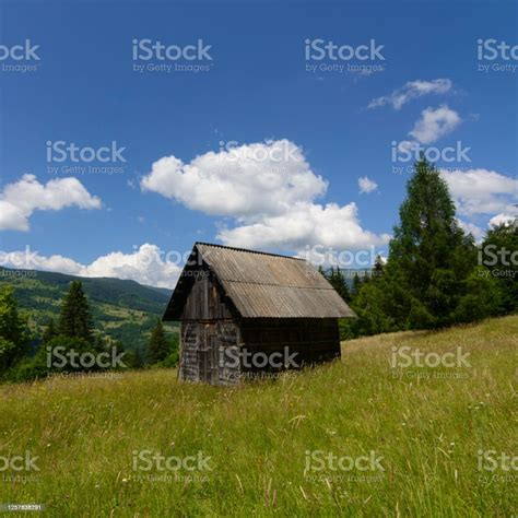 산의 오래된 목조 주택 산숲속의 오두막 산의 집이 있는 풍경 0명에 대한 스톡 사진 및 기타 이미지 0명 건축 건축물 Istock
