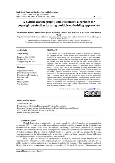 pdf a hybrid steganography and watermark algorithm for copyright