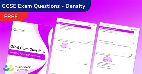 Density Exam Questions GCSE Maths FREE