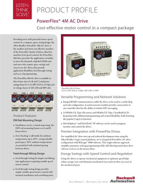 Product Profile Powerflex® 4m Ac Drive Pdf Electric Motor Engineering