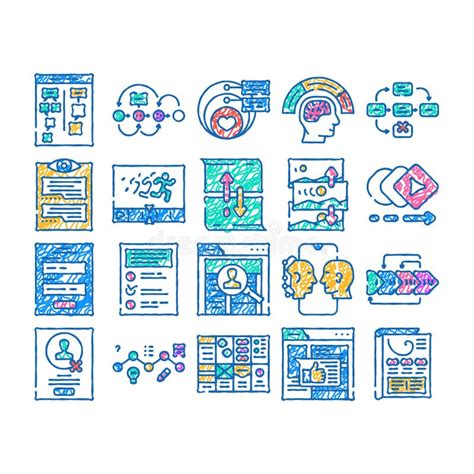 Ui Ux Web Interface Mobile Icon Hand Drawn Stock Vector Illustration Of Mobile Software