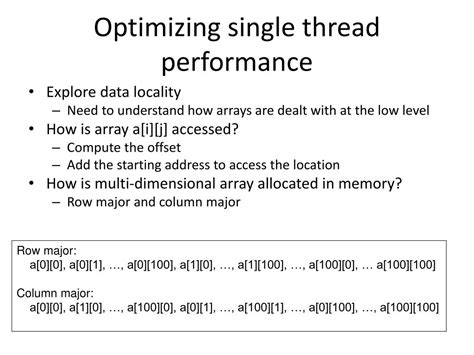 Ppt Optimizing Single Thread Performance Powerpoint Presentation Free Download Id4115238