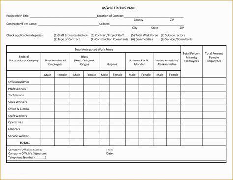 Staffing Model Staffing Plan Template