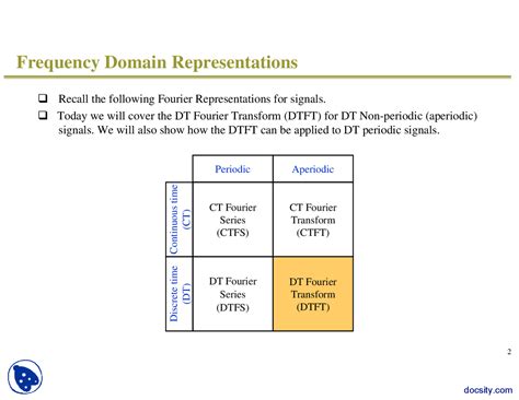 Dt Fourier Transform Signals And Systems And Transforms Theory Lecture Slides Docsity