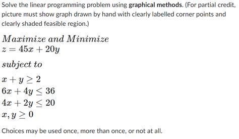 Solved Solve The Linear Programming Problem Using Graphical