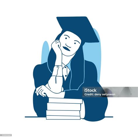 평면 스타일 벡터 일러스트 레이 션 졸업장을 들고 웃는 소녀 졸업장 축하 20 24세에 대한 스톡 벡터 아트 및 기타 이미지 20 24세 Celebrate