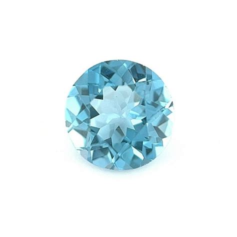Certified Real 075 Carat Swiss Blue Topaz Round Shape Brilliant Cut 6