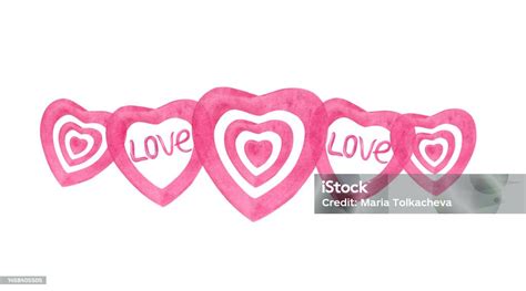 흰색 배경에 격리된 수채화 낭만적인 마음 날짜 저장 발렌타인 데이 생일 및 어머니의 날 카드 청첩장 엽서 2월에 대한 스톡 벡터