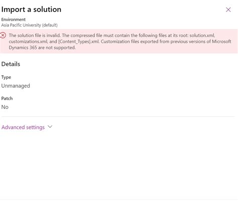 The Solution File Is Invalid The Compressed File Must Contain The Following Files At Its Root
