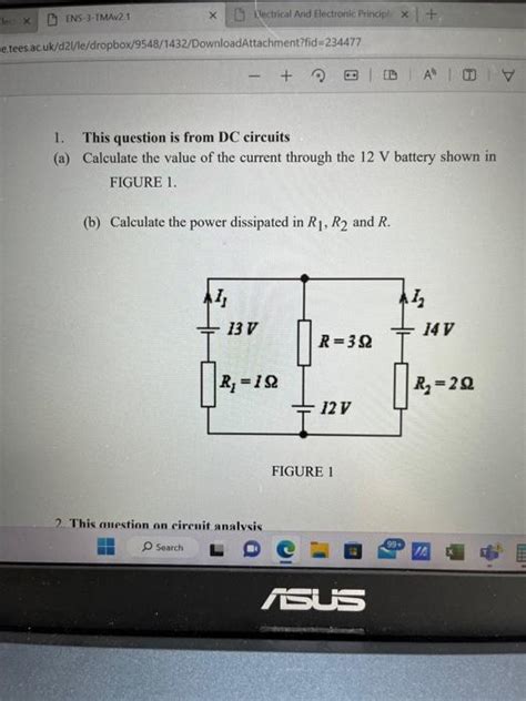 Solved This Question Is From DC Circuits A Calculate Chegg Com