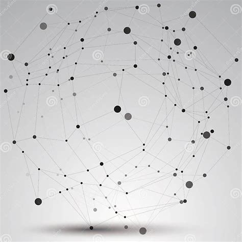 Abstract Asymmetric Vector Monochrome Structure Black Stock Vector