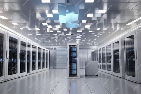 Premium Ai Image Server In Datacenter Cloud Computing Data Storage 3d Rendering