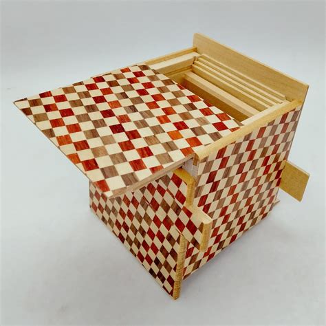 27 Steps Ichimatsu 3 Sun Cube Japanese Puzzle Box Himitsu Bako Oka Craft Japan