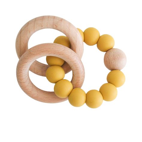 Beechwood Teether Rings Set Butterscotch Alimrosewholesale