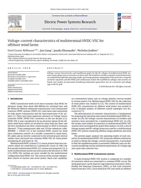 Voltage Current Characteristics Of Multiterminal Hvdc Vsc For Pdf High Voltage Direct