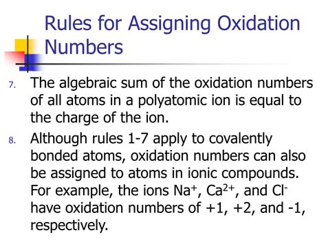 PPT Chapter Oxidation Numbers PowerPoint Presentation Free