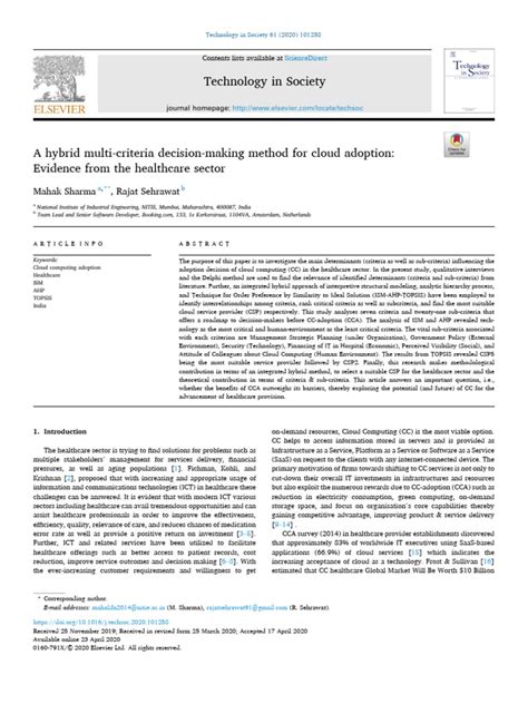 3 A Hybrid Multi Criteria Decision Making Method For Cloud Adoption