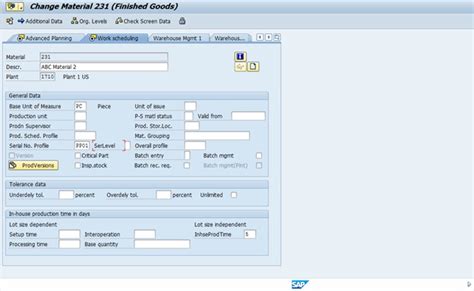 SAP Serial Number Configuration