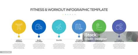피트니스 및 운동 관련 프로세스 인포그래픽 템플릿 프로세스 타임라인 차트 선형 아이콘이 있는 워크플로 레이아웃 운동에 대한 스톡 벡터 아트 및 기타 이미지 Istock