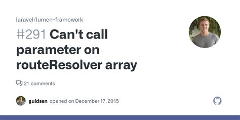 can t call parameter on routeresolver array · issue 291 · laravel