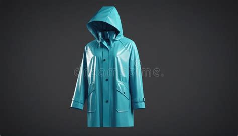 Stylish Blue Raincoat Displayed Against A Dark Background Showcasing