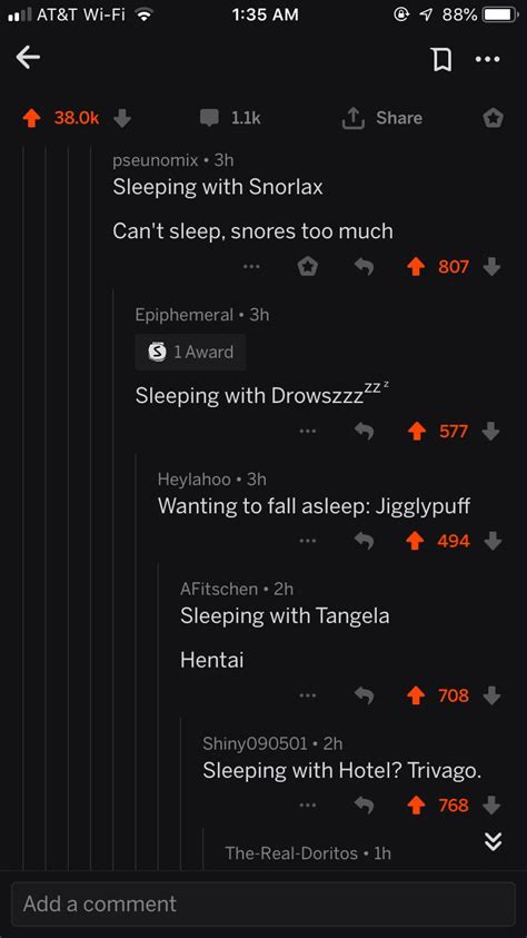 On A Thread About Sleeping With Pok Mon R Unexpectedtrivago